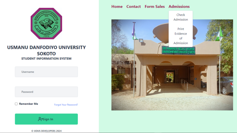 UDUS result checker Portal: Check your Semester Results Online ...